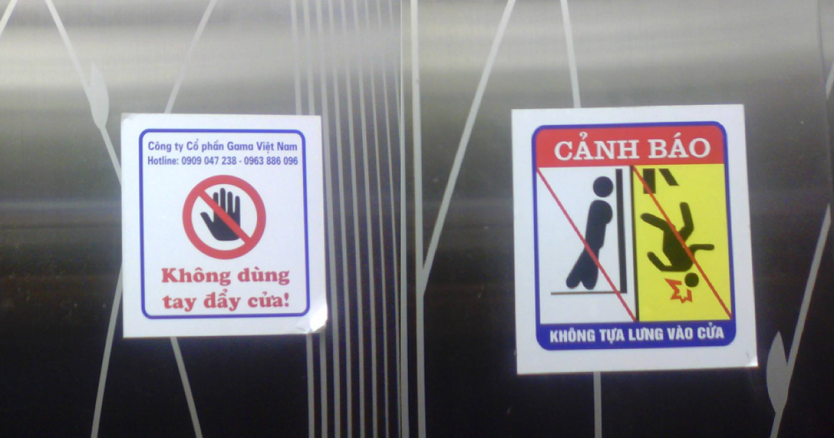 Giữ an toàn thang máy: Bạn hiểu các cảnh báo nguy hiểm trong thang máy ...